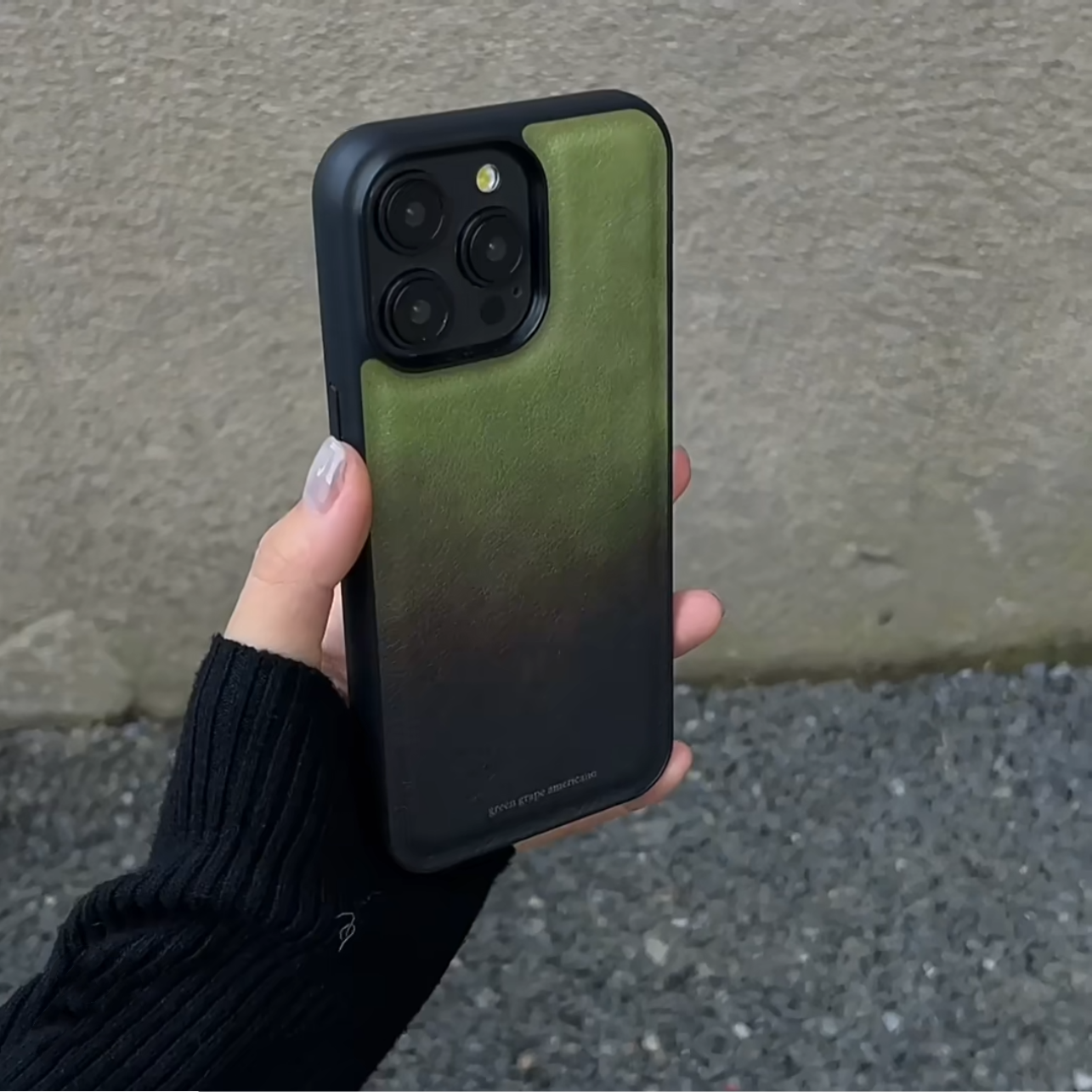 IPhone Case Plum Green Vegan Leather – All the beautiful things