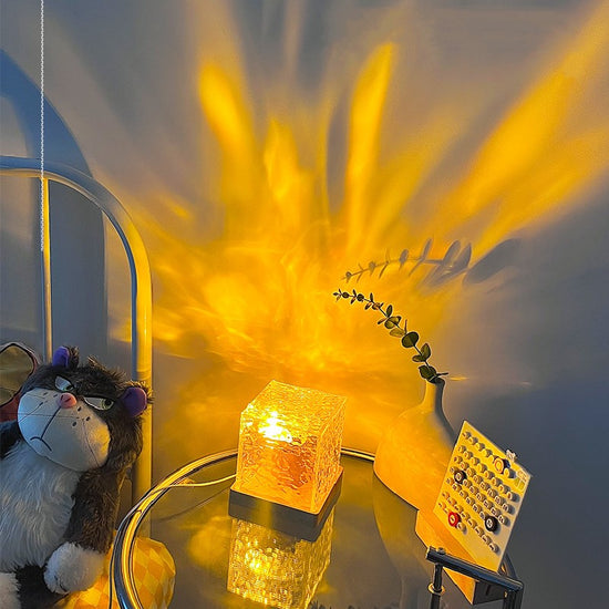 RGB Atmosphere Rotating Water Ripple Wave Lamp Warm Light Bedroom Ligh ...